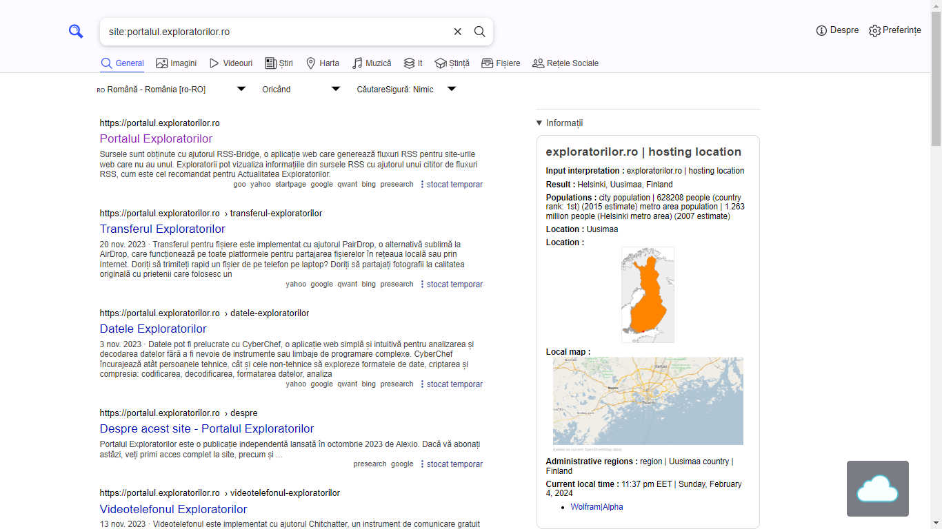 Informarea Exploratorilor